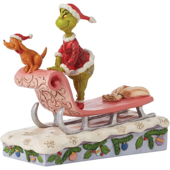 Enesco | Holiday | Dr Seuss Grinch By Jim Shore Santa Grinch With Max ...